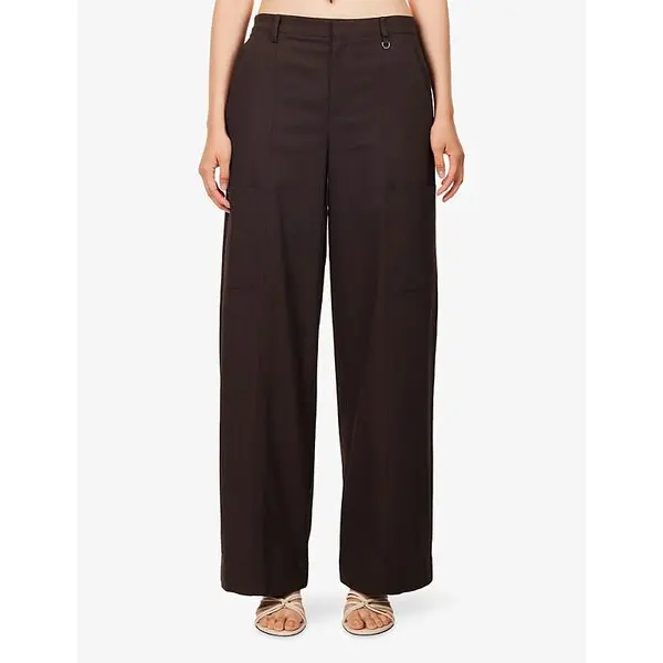 Vince Panelled Wide-leg Stretch-cotton Trousers