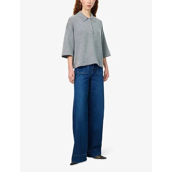 FRAME Le Slim Palazzo Long Stretch-denim Jeans