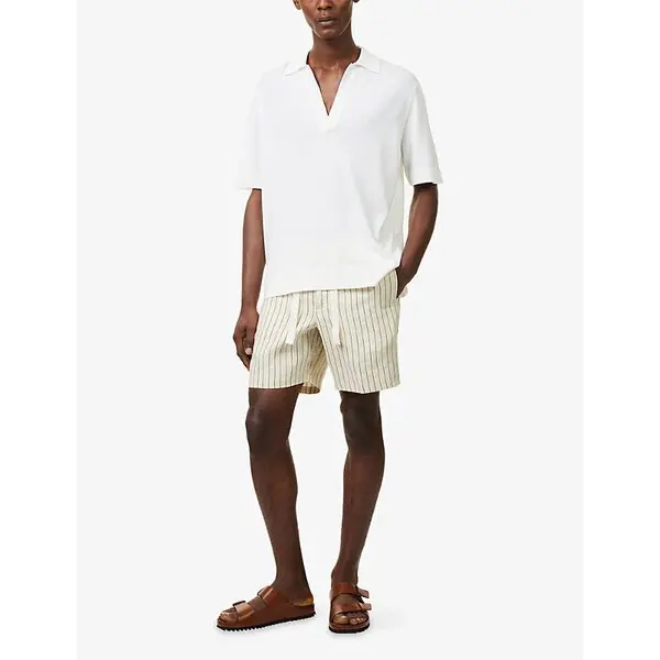 Orlebar Brown Alex Striped Linen-and-cotton Shorts