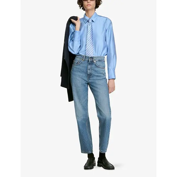 Sandro Embellished Collar Silk-blend Shirt