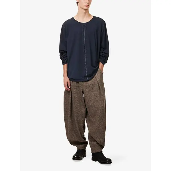 UMA WANG Seam-detail Long-sleeved Stretch-cotton T-shirt