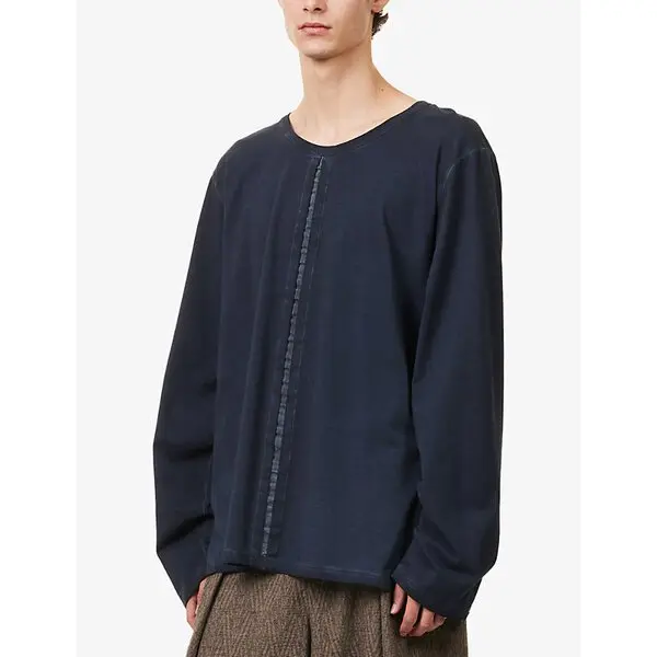 UMA WANG Seam-detail Long-sleeved Stretch-cotton T-shirt
