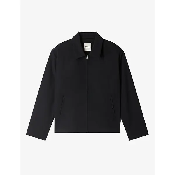 Sandro Wool-blend Zip-up Jacket - Black