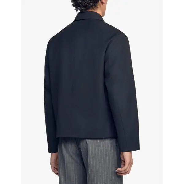 Sandro Zip-up Wool-blend Jacket - Black