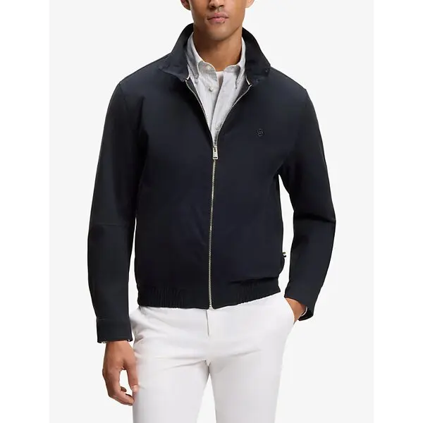 BOSS Relaxed-fit Stretch-cotton Jacket With Brand Embroidery