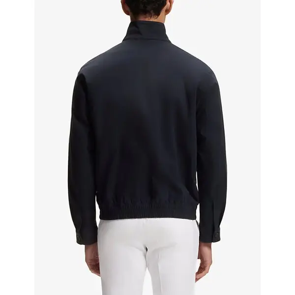 BOSS Relaxed-fit Stretch-cotton Jacket With Brand Embroidery