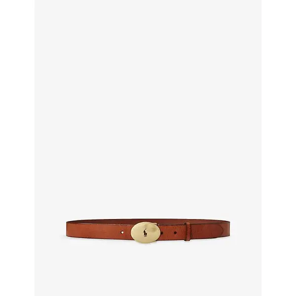 Polo Ralph Lauren Round Buckle Leather Belt - Cuoio