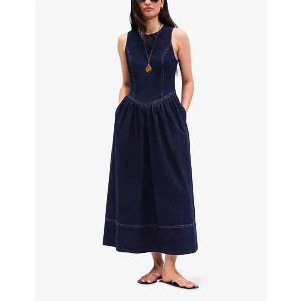 RO&ZO Racer Sleeveless Denim Midi Dress