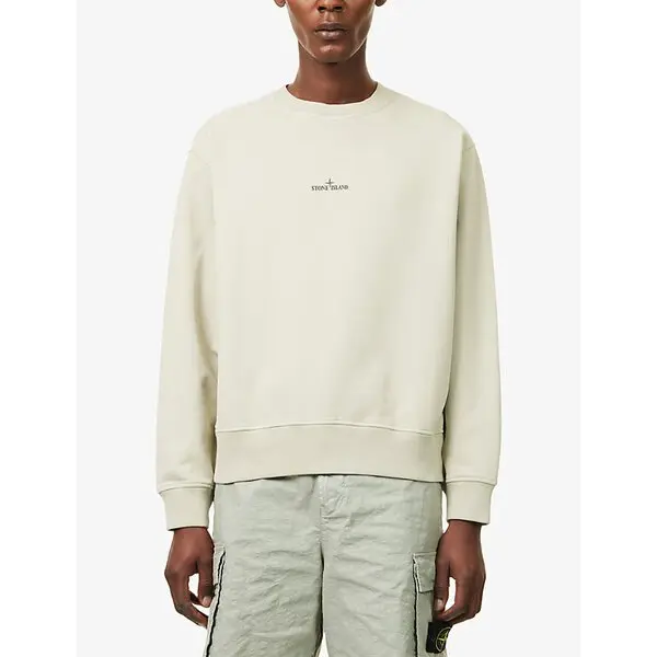 Stone Island Blur-compass Crew-neck Cotton Sweatshirt