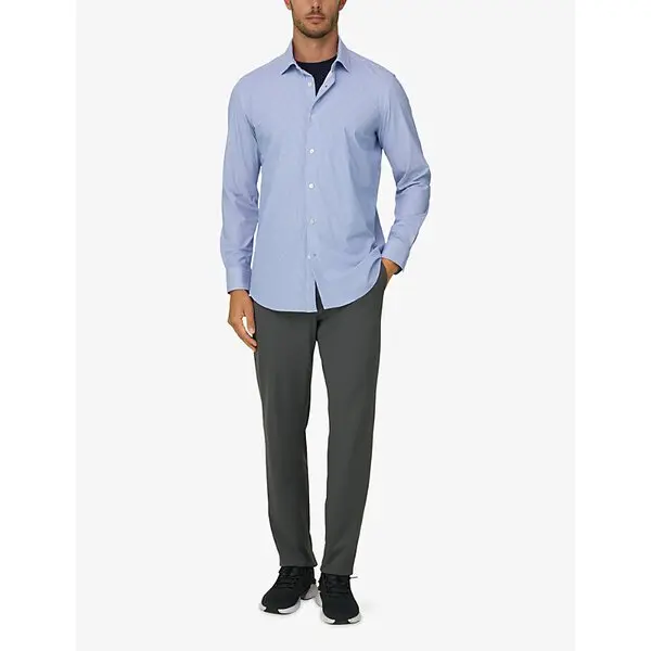 Boggi Milano Striped Long-sleeved Stretch-woven Shirt Xxl - Navy Blue