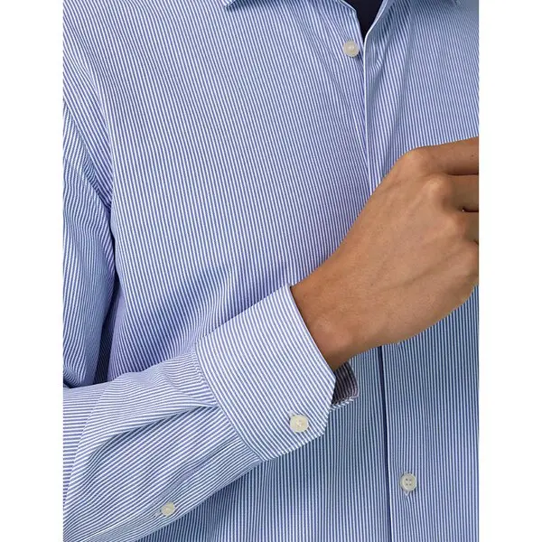 Boggi Milano Striped Long-sleeved Stretch-woven Shirt Xxl - Navy Blue