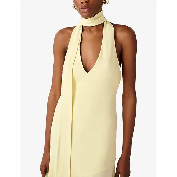 OMNES Divina Scarf Halterneck Midi Dress