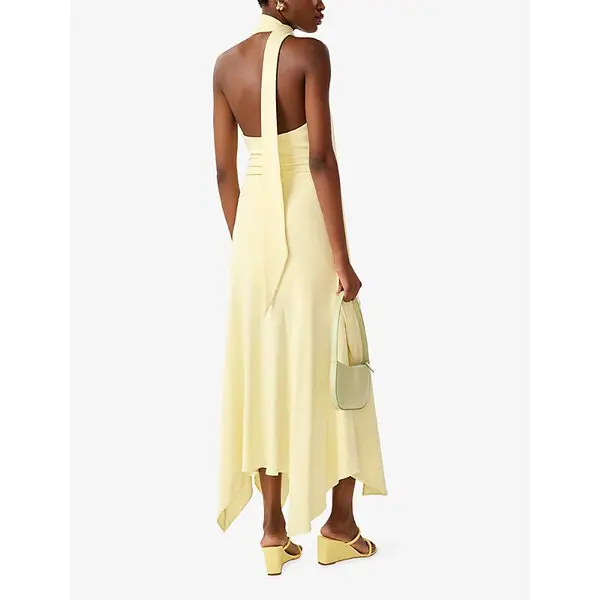 OMNES Divina Scarf Halterneck Midi Dress