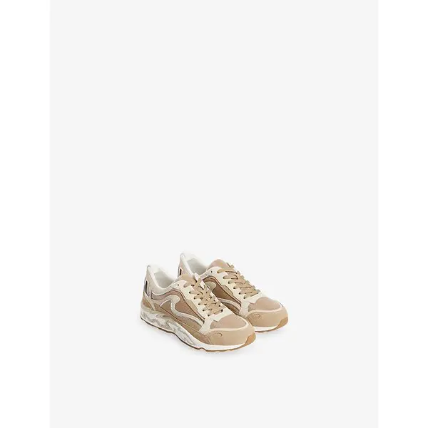 Sandro Suede And Mesh Flame Detail Trainers