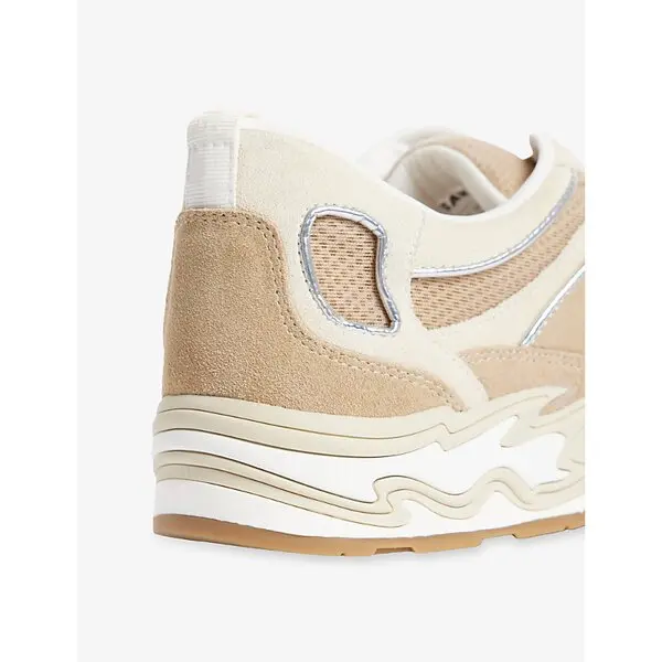 Sandro Suede And Mesh Flame Detail Trainers