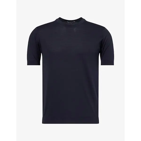 John Smedley Short-sleeve Knitted Cotton T-shirt