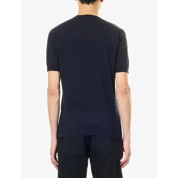 John Smedley Short-sleeve Knitted Cotton T-shirt