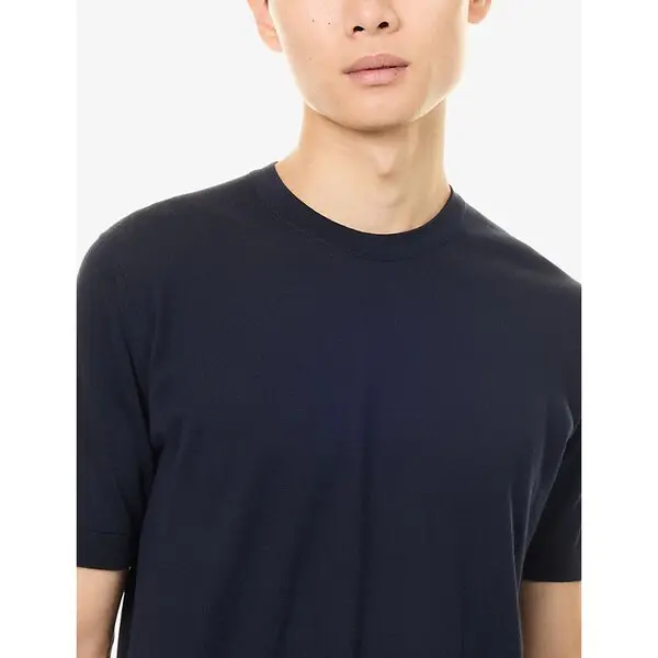John Smedley Short-sleeve Knitted Cotton T-shirt