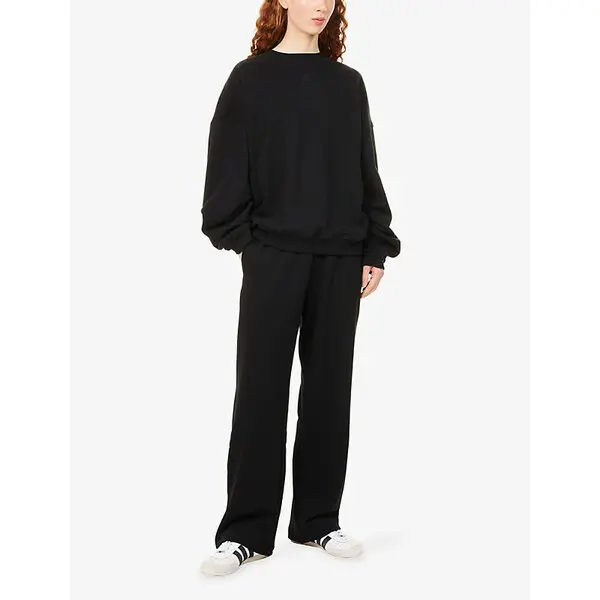 RU & ROCKA Cotton Jersey Jogging Bottoms - Black
