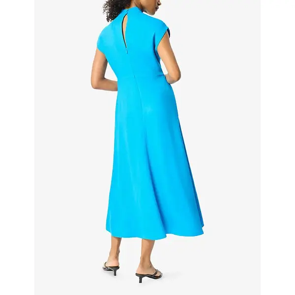 Whistles Twist-neck Crepe Midi Dress