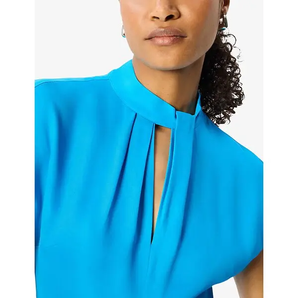 Whistles Twist-neck Crepe Midi Dress