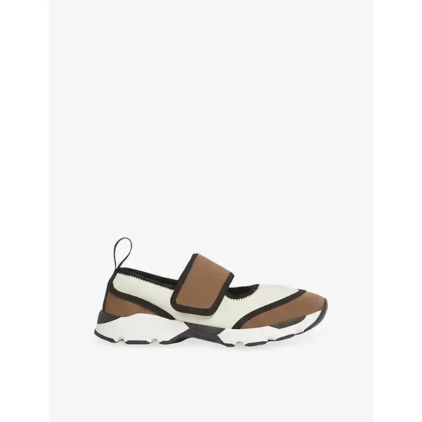 Marni Panelled Woven Trainers With Hook-and-loop Fastening
