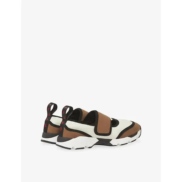 Marni Panelled Woven Trainers With Hook-and-loop Fastening