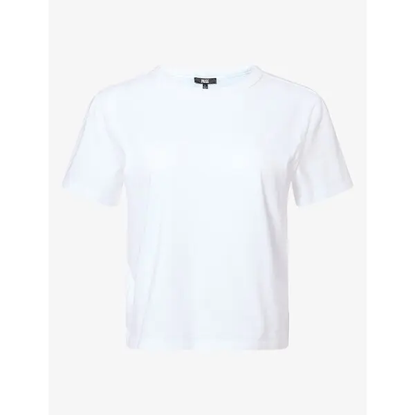 Paige Rhodes Cropped Cotton T-shirt - White