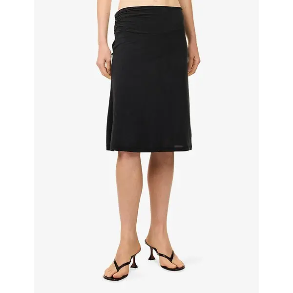 PEACHY DEN Low-rise Stretch-jersey Midi Skort