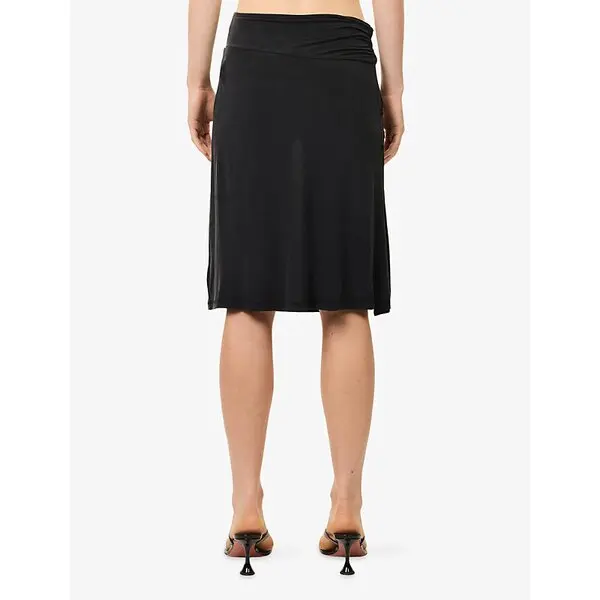 PEACHY DEN Low-rise Stretch-jersey Midi Skort