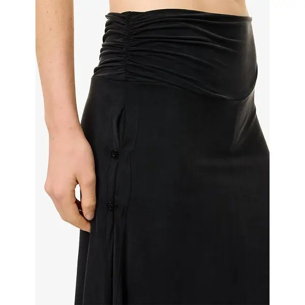 PEACHY DEN Low-rise Stretch-jersey Midi Skort