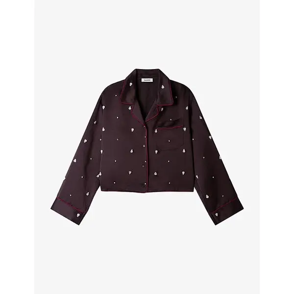 Sandro Rhinestone-embellished Long-sleeved Woven Shirt
