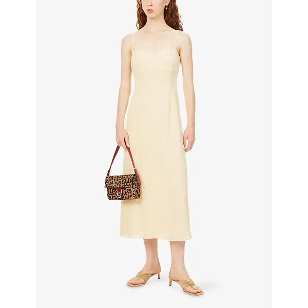 REFORMATION Milica Sweetheart-neck Georgette Midi Dress - Parmesan