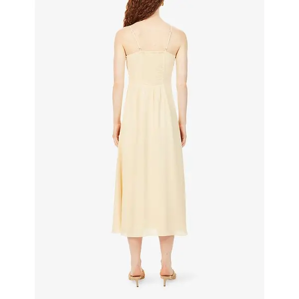 REFORMATION Milica Sweetheart-neck Georgette Midi Dress - Parmesan