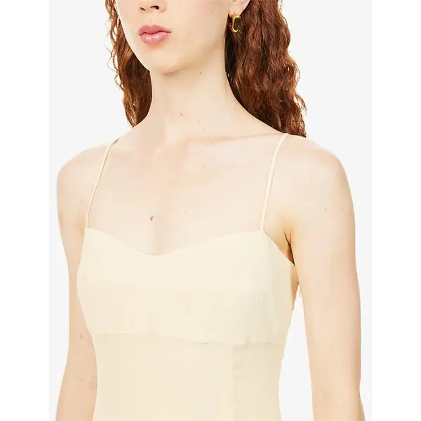 REFORMATION Milica Sweetheart-neck Georgette Midi Dress - Parmesan