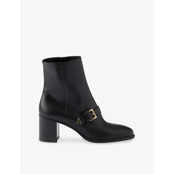 Prada Buckled Leather Ankle Boots