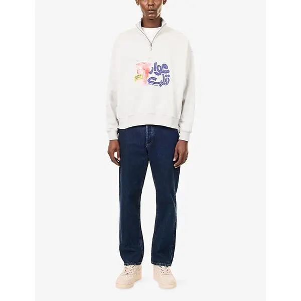 NOT BORING Awar Qalb Graphic-print Cotton Sweatshirt