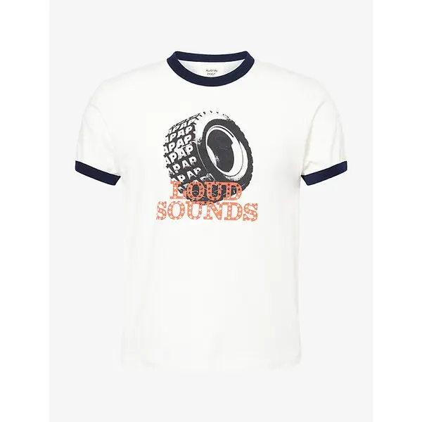 AUSTIN POST Ringer Loud Sounds Cotton T-shirt