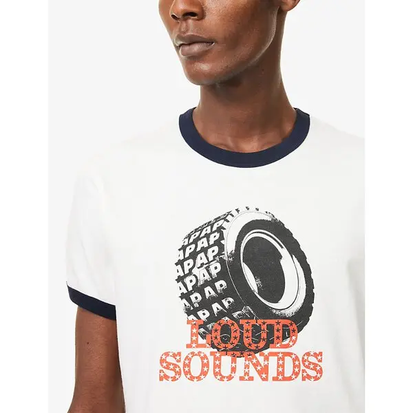 AUSTIN POST Ringer Loud Sounds Cotton T-shirt