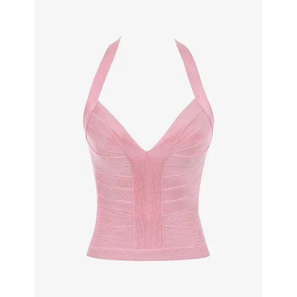 House Of Cb Contour Halter Top - Pink
