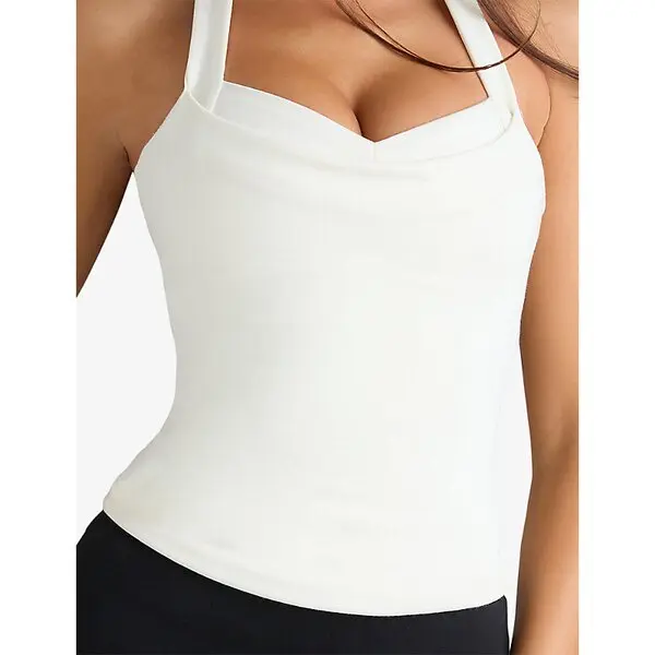 House Of Cb Contour Halter Top - White