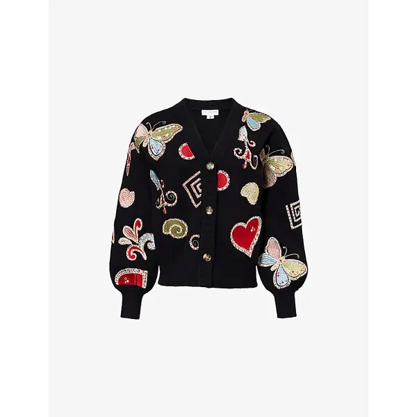 NEVER FULLY DRESSED Embroidered Knit Cardigan