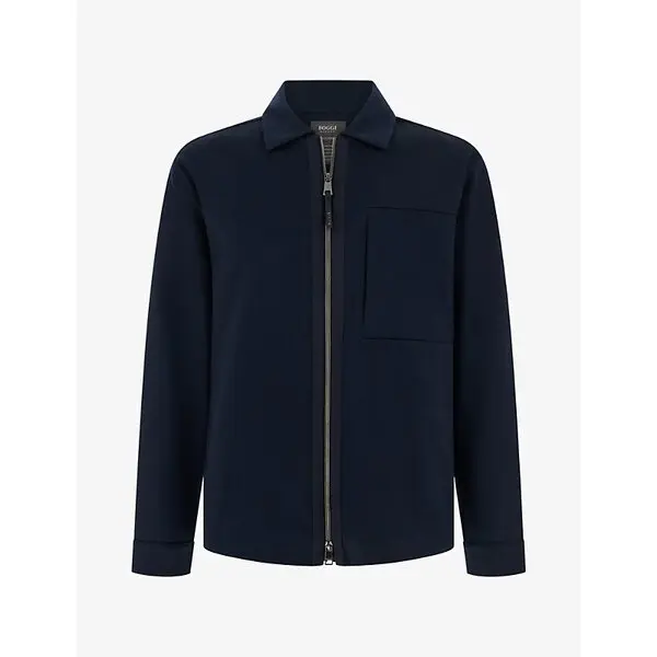 Boggi Milano Zipped Patch-pocket Wool Jacket