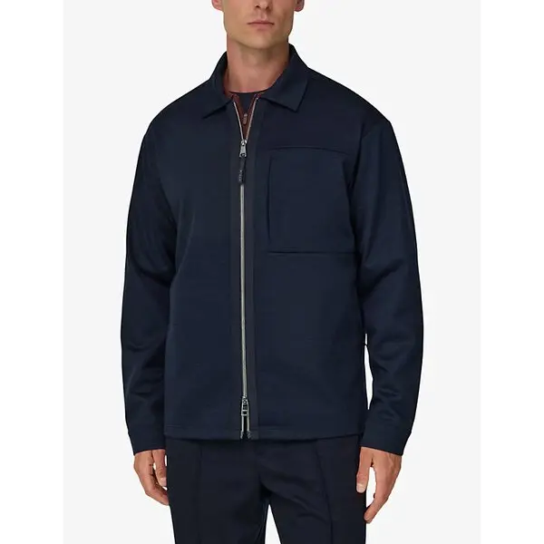 Boggi Milano Zipped Patch-pocket Wool Jacket