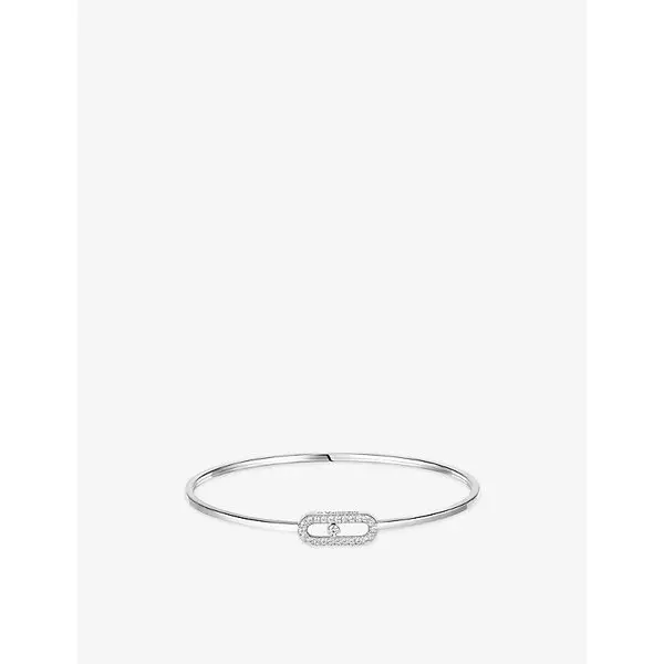 Messika Move Uno Small Flex 18ct Gold And Diamond Bracelet - White