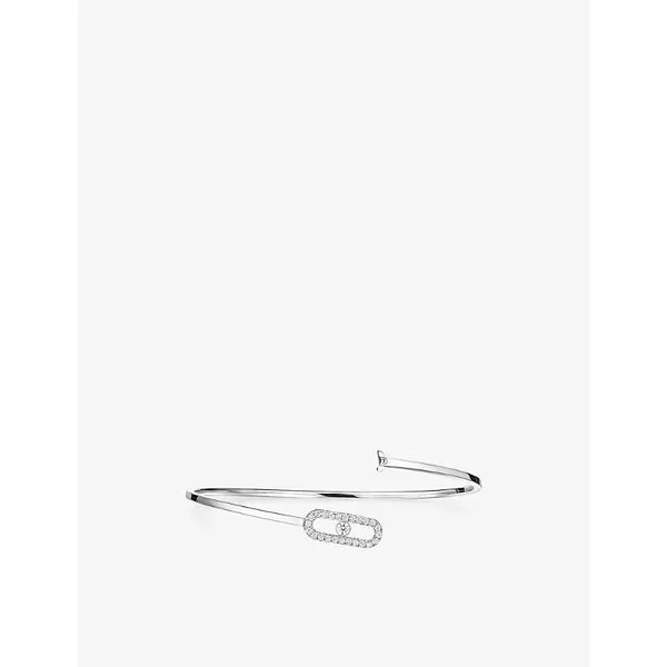 Messika Move Uno Small Flex 18ct Gold And Diamond Bracelet - White