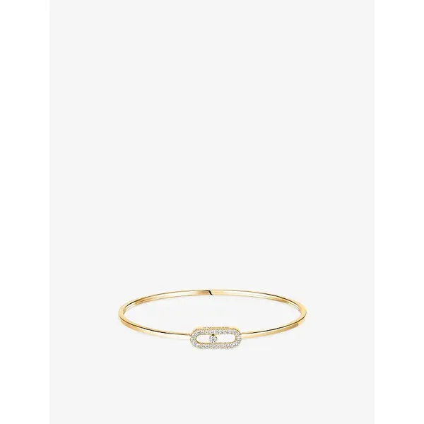 Messika Move Uno Small Flex 18ct Gold And Diamond Bracelet - Yellow