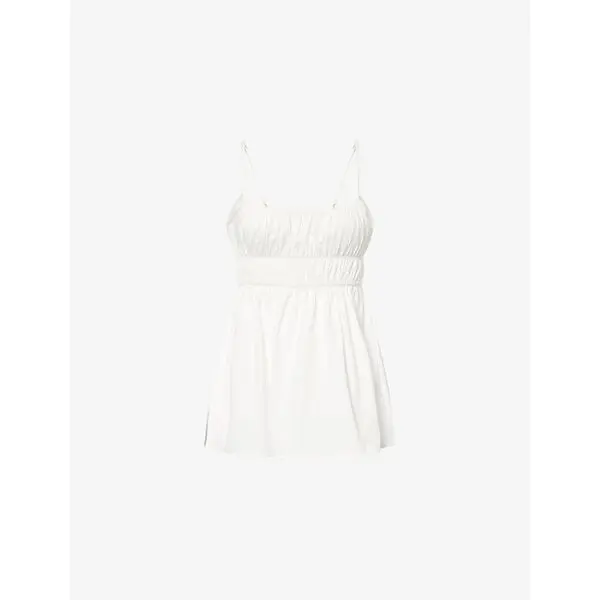 Dissh Zahara Ruched Cotton-poplin Top