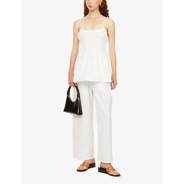 Dissh Zahara Ruched Cotton-poplin Top