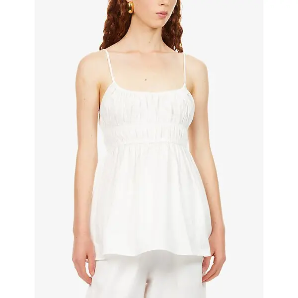 Dissh Zahara Ruched Cotton-poplin Top